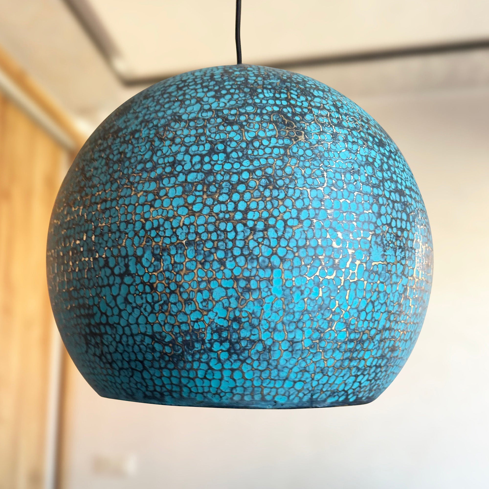 Blue Patina Brass Pendant Light for Island Kitchen Lighting – CopperKesh