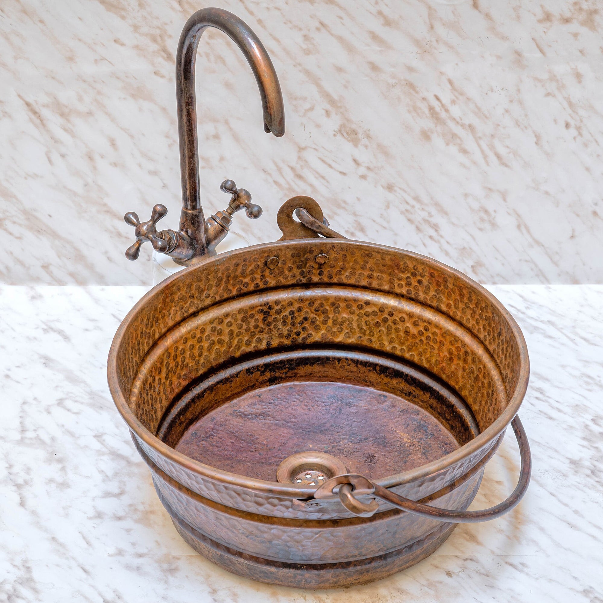 Copper Bucket Vessel Sink | Vessel Hammered Copper Sink – CopperKesh