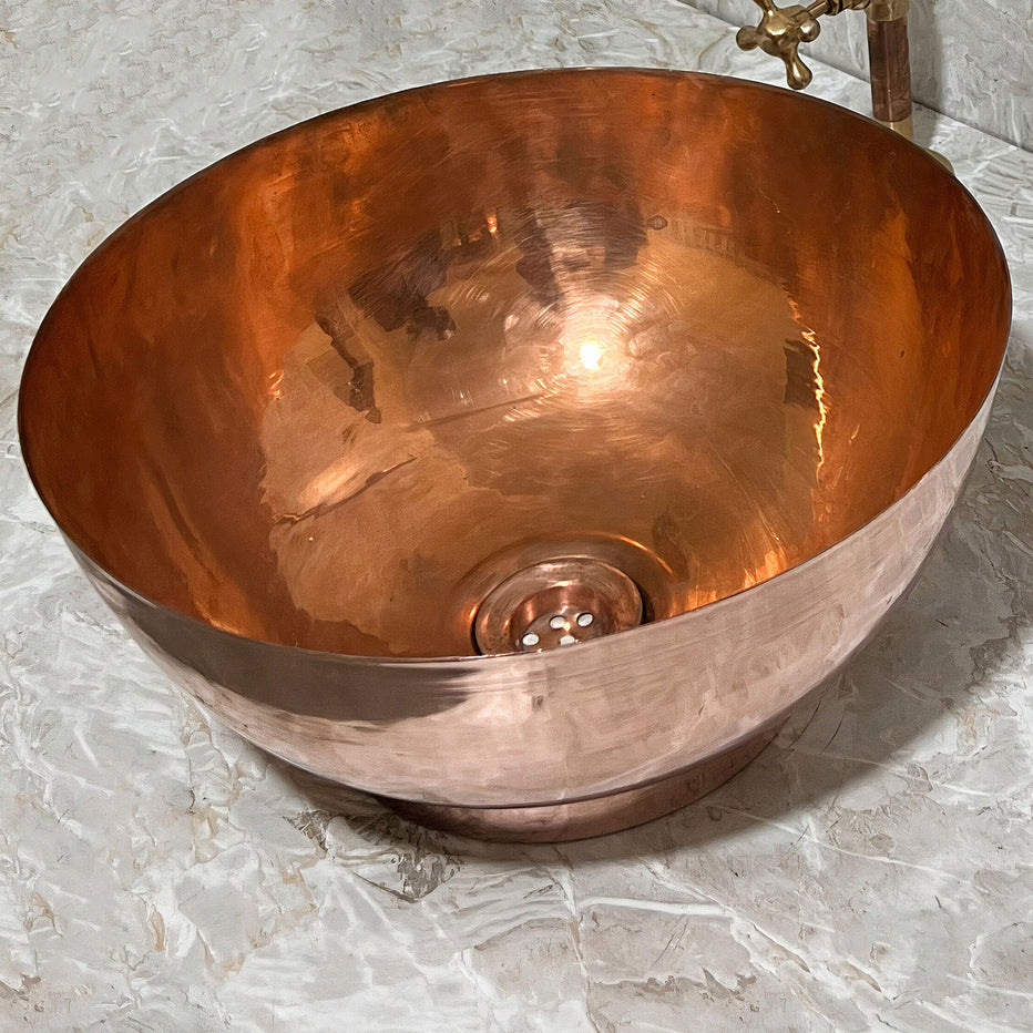 Handcrafted Copper Vessel Sink & Custom-Sized Bathroom Sink, Free ...