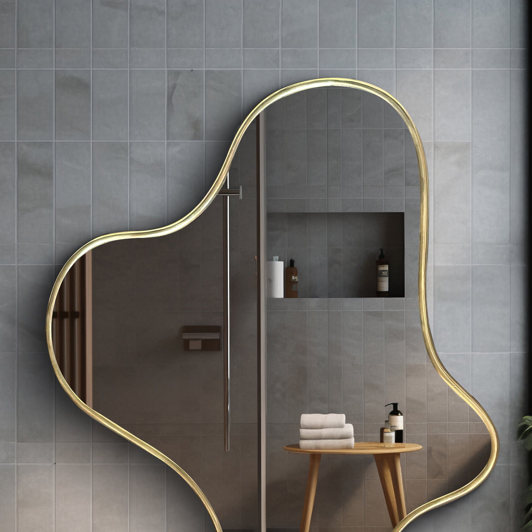 Odd Shaped Brass Mirror - irregular shaped mirror – CopperKesh