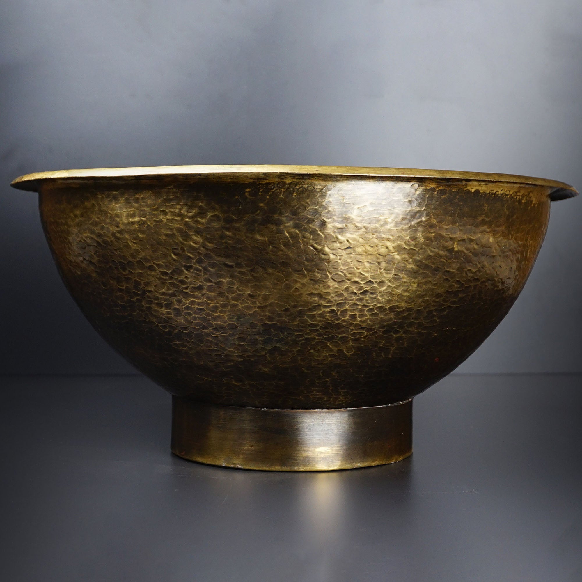 Rustic Brass Vessel sink for Bathroom, Hammered Antique Brass Wash Bas ...