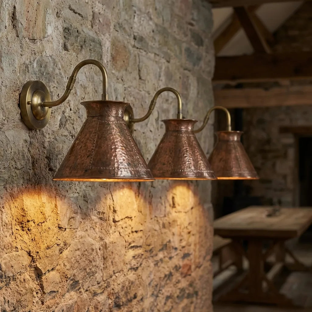 Handmade Hammered Copper Wall Sconce | Rustic Cone Light – CopperKesh