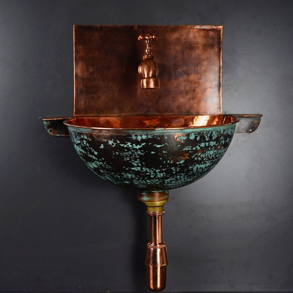 Oxidized Copper Wall Mount Sink Bathroom – CopperKesh