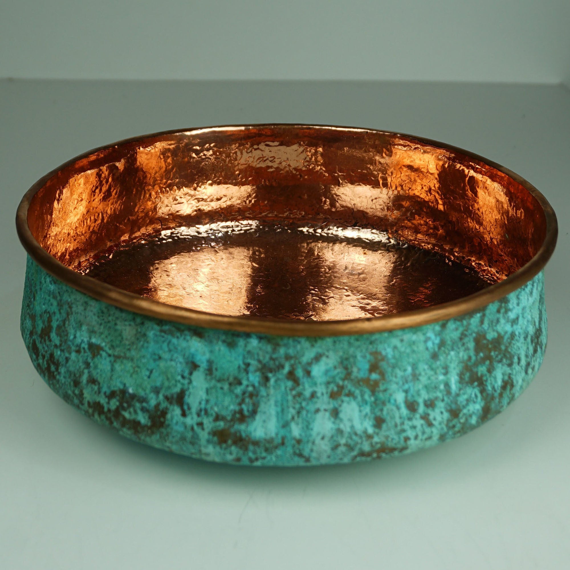 Handmade Copper Patina Bathroom Vessel Sink & Round Vessel Sinks ...