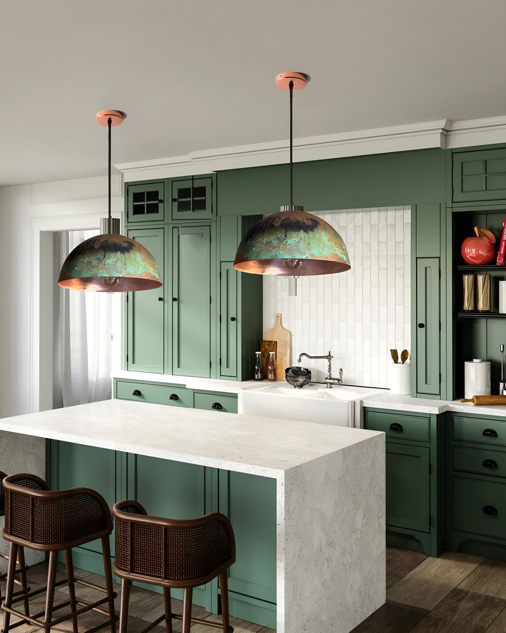 Handcrafted Copper Island Kitchen Lighting & Dome Pendant Light ...